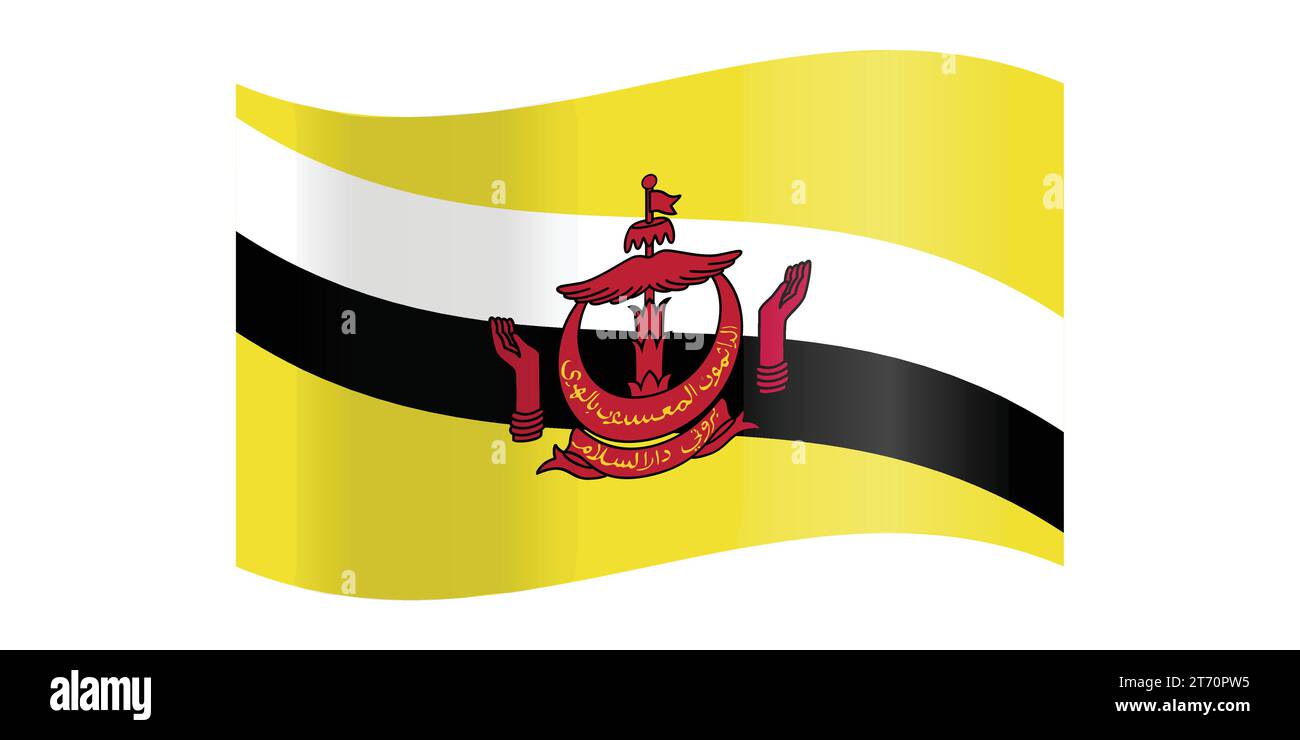 Vector flag of the country brunei vector illustration Stock Vector ...