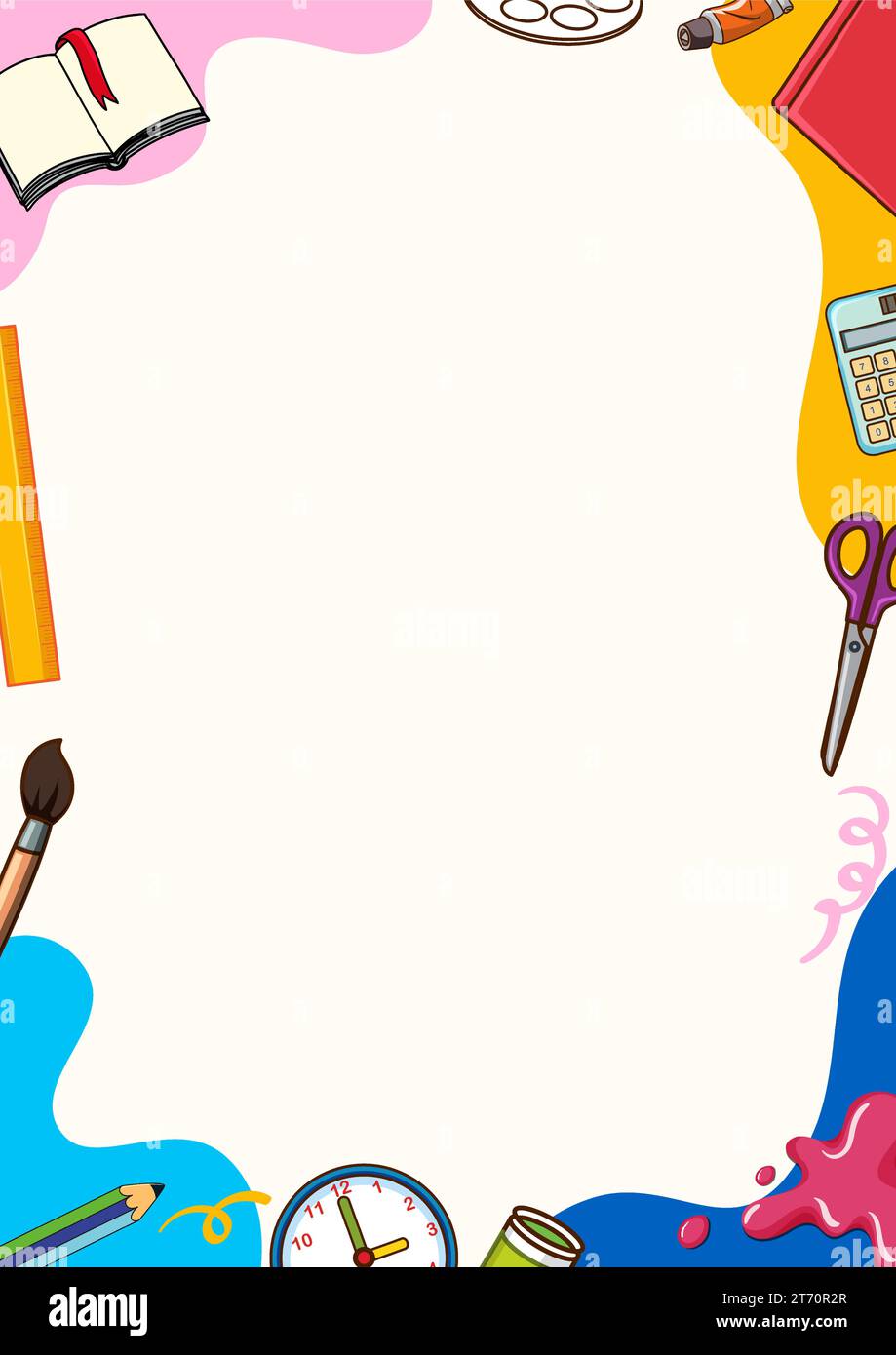 A vector cartoon illustration style border frame template for printable ...