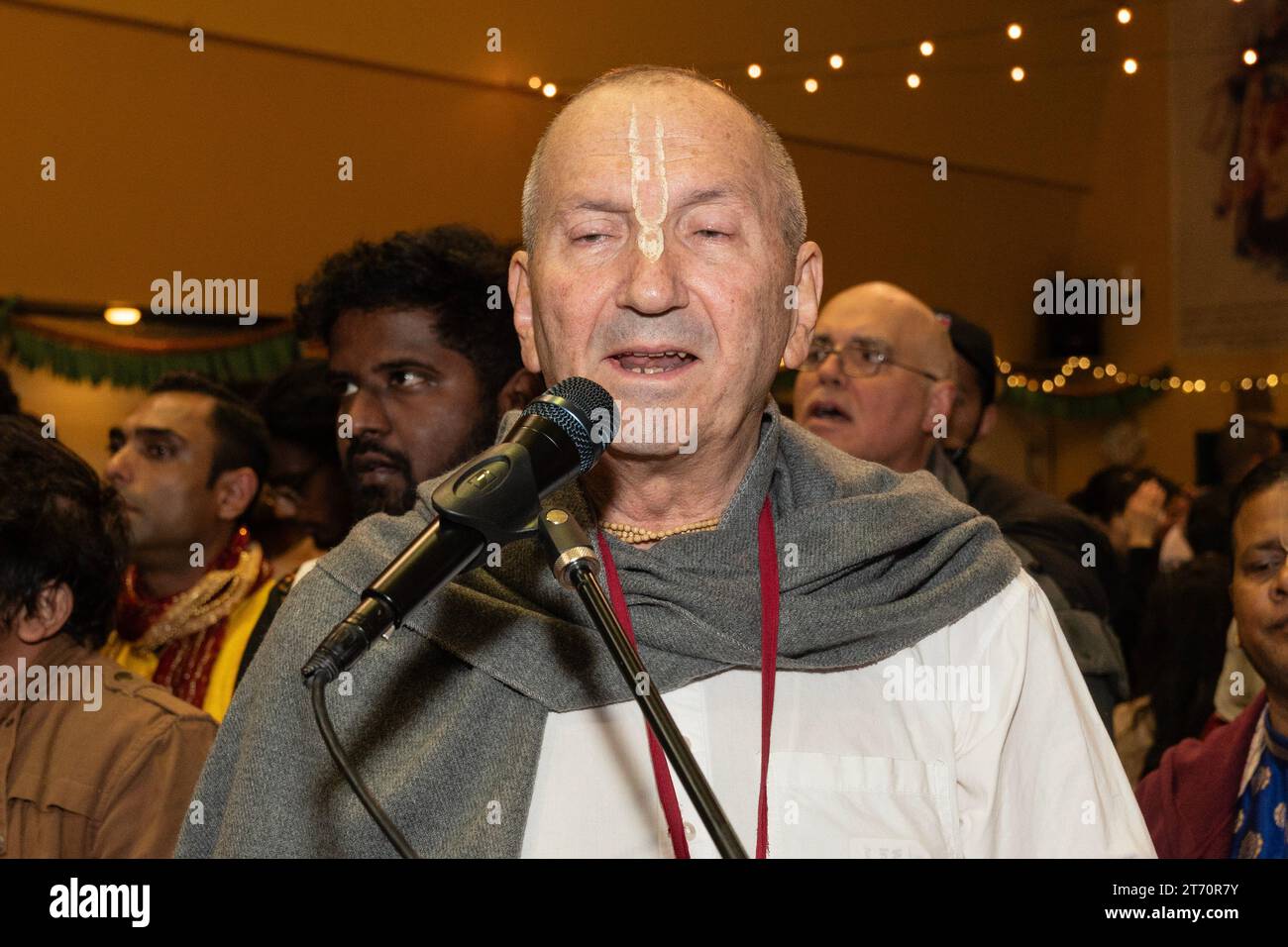 Atmosphere during Diwali celebration at Hare Krishna Center in Brooklyn ...