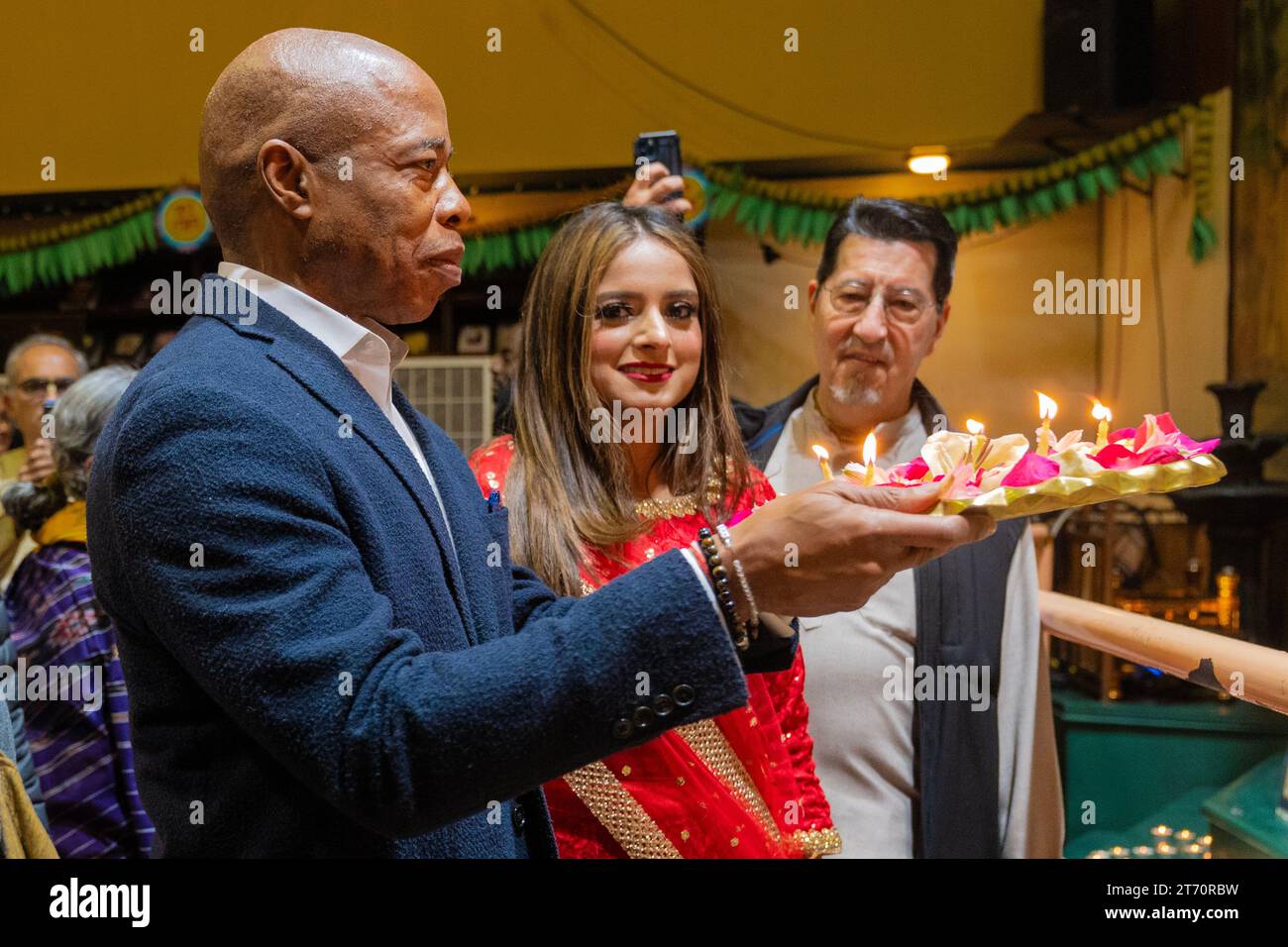 Mayor Eric Adams attends Diwali celebration at Hare Krishna Center in ...