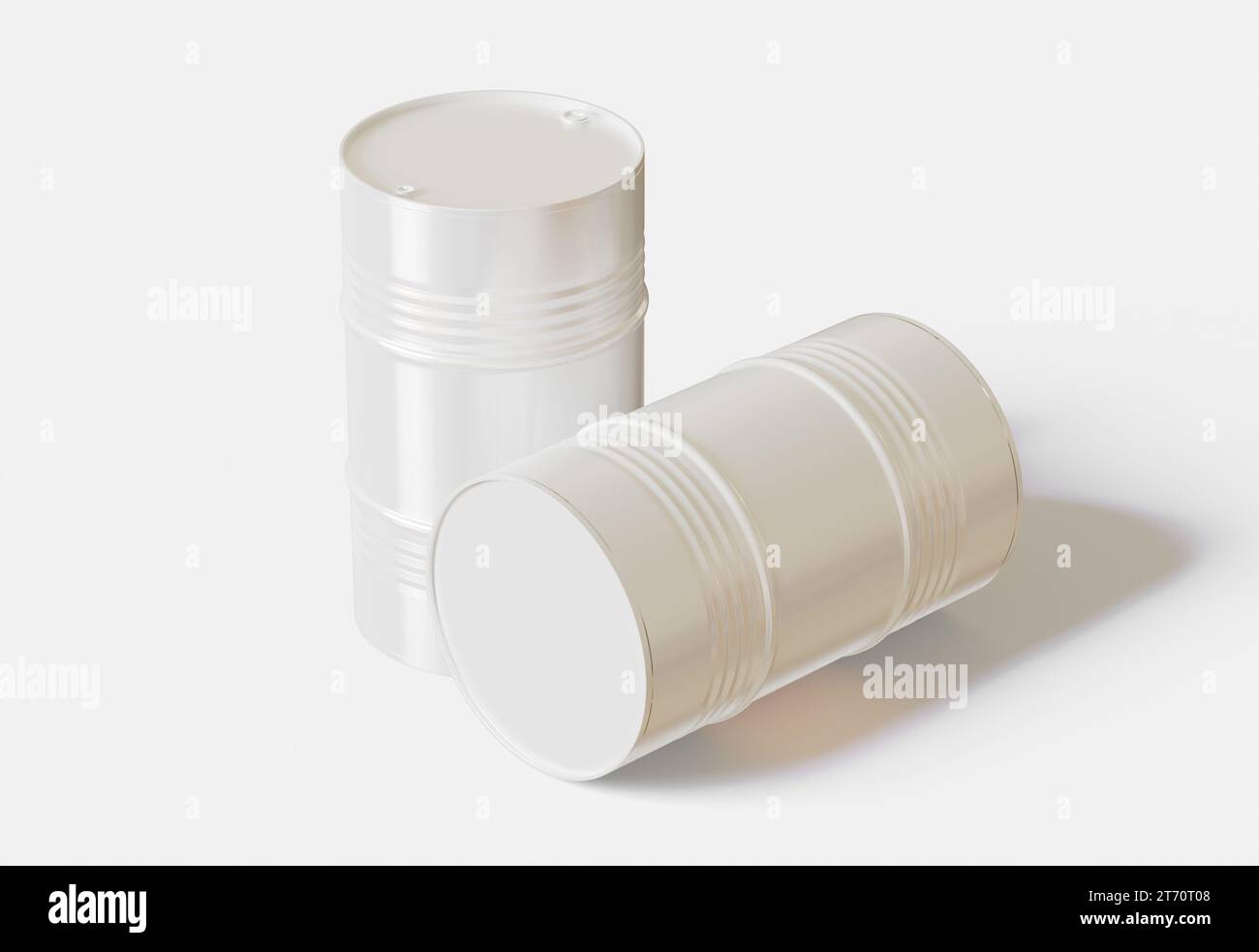 Drum container white color oil barrel realistic texture rendering 3D ...