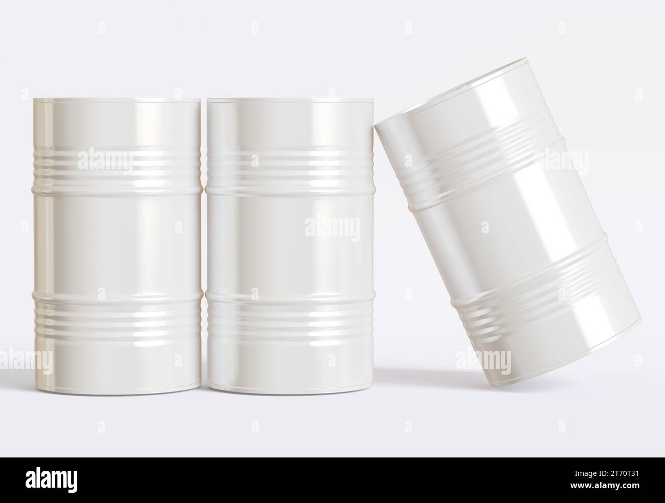 Drum container white color oil barrel realistic texture rendering 3D ...
