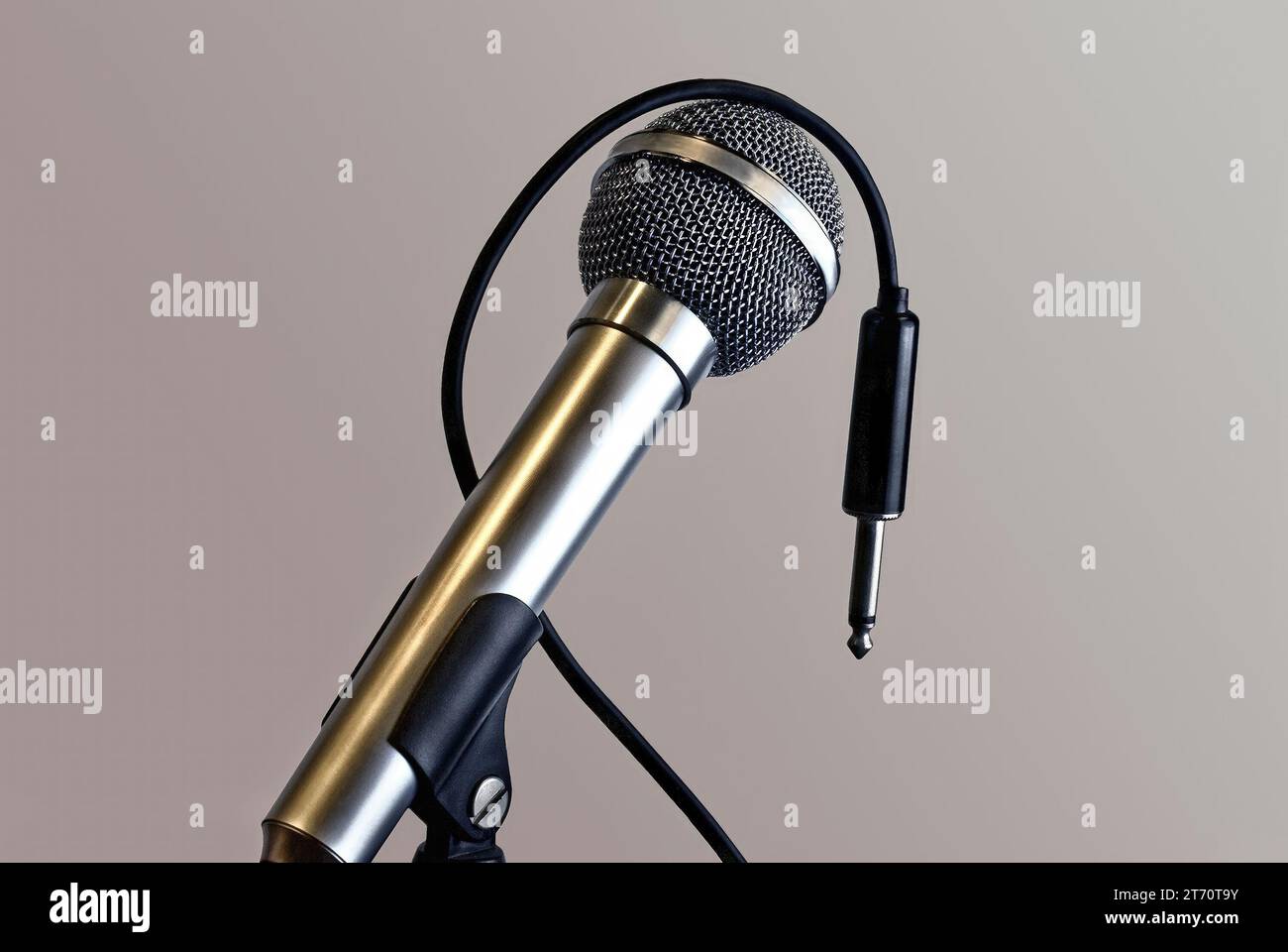 Unplugged Microphone. Suggests disconnection or censorship symbolically ...