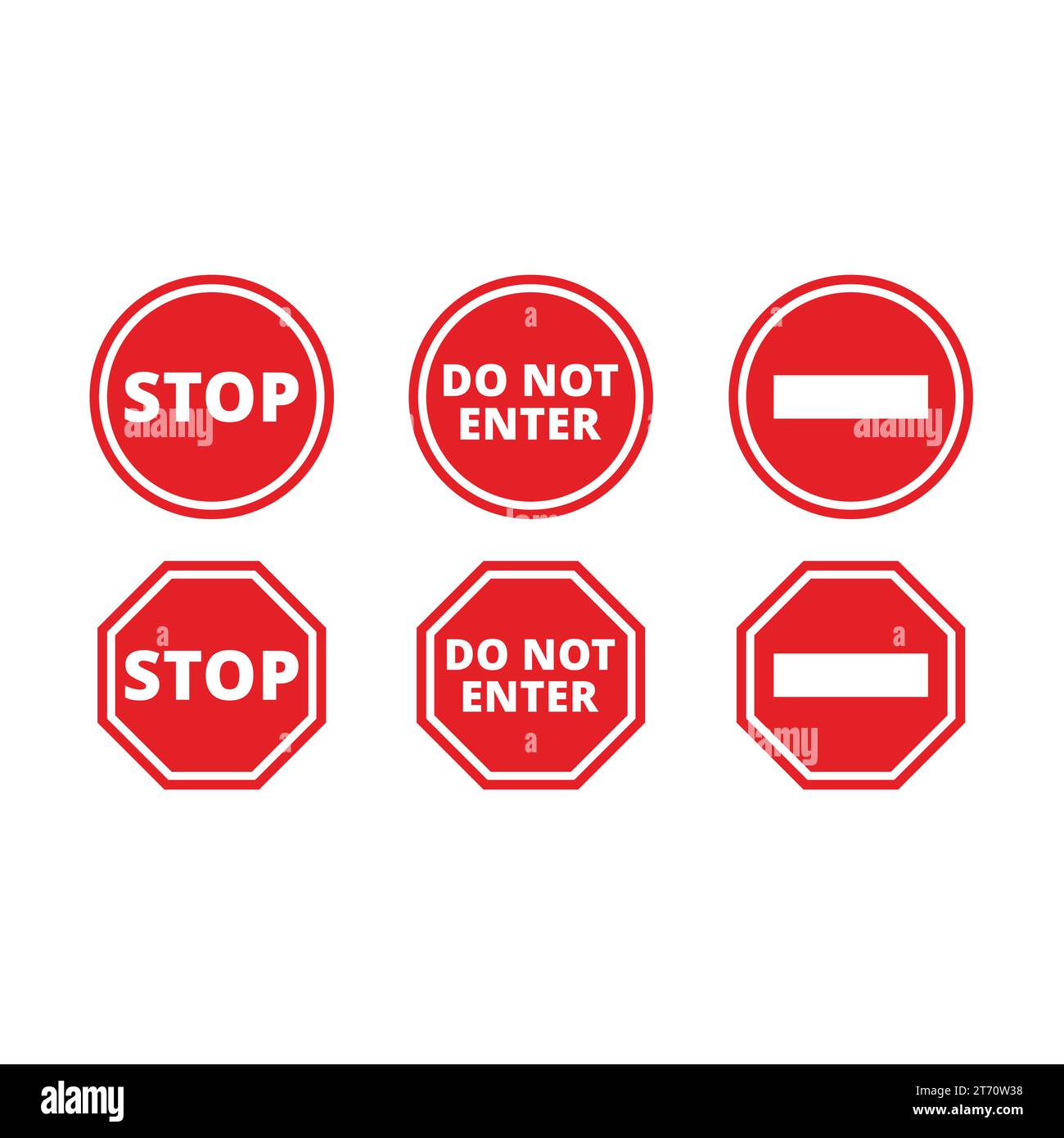 Red road signs Stock Vector Images - Alamy