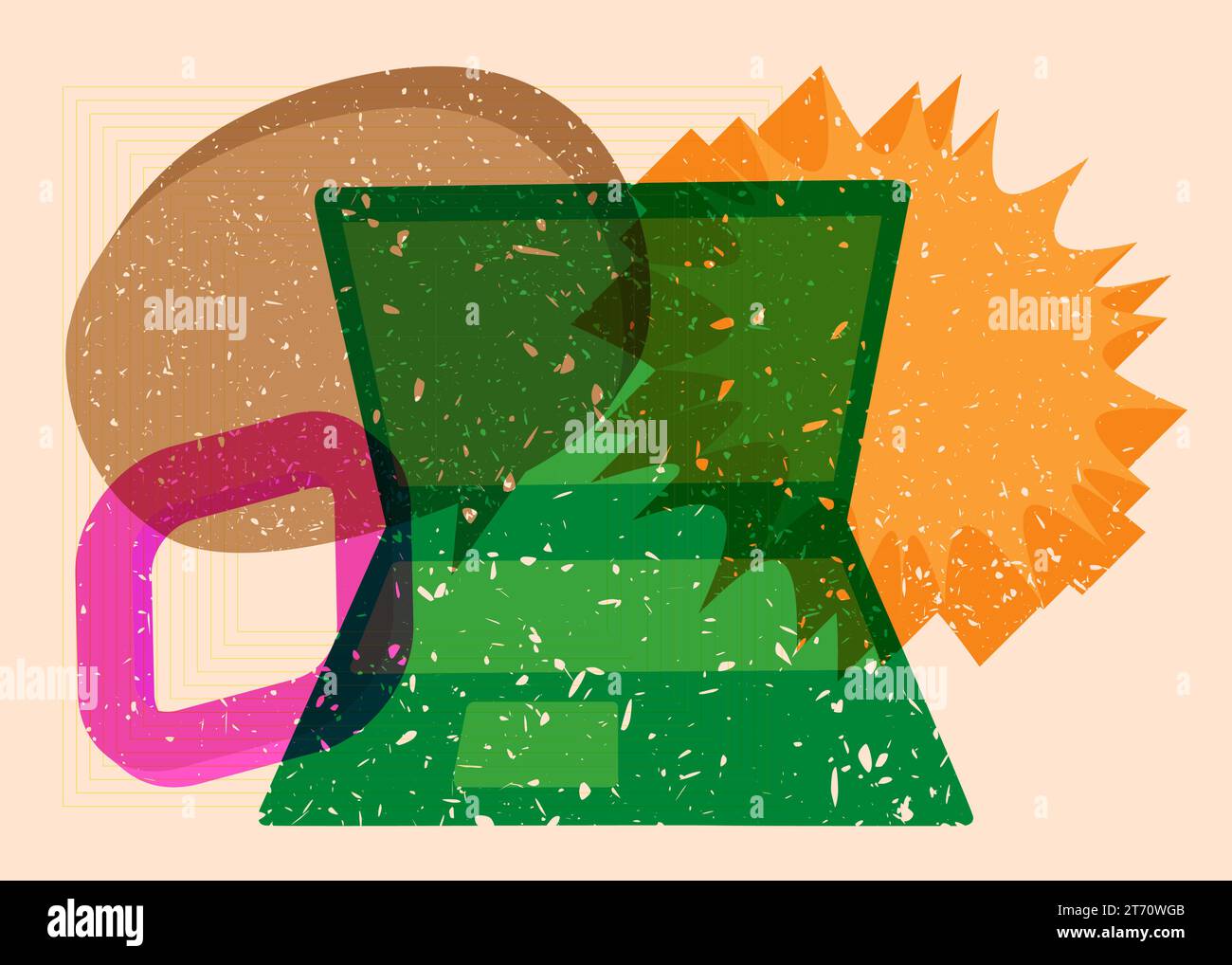 Risograph laptop speech bubble hi-res stock photography and images - Alamy