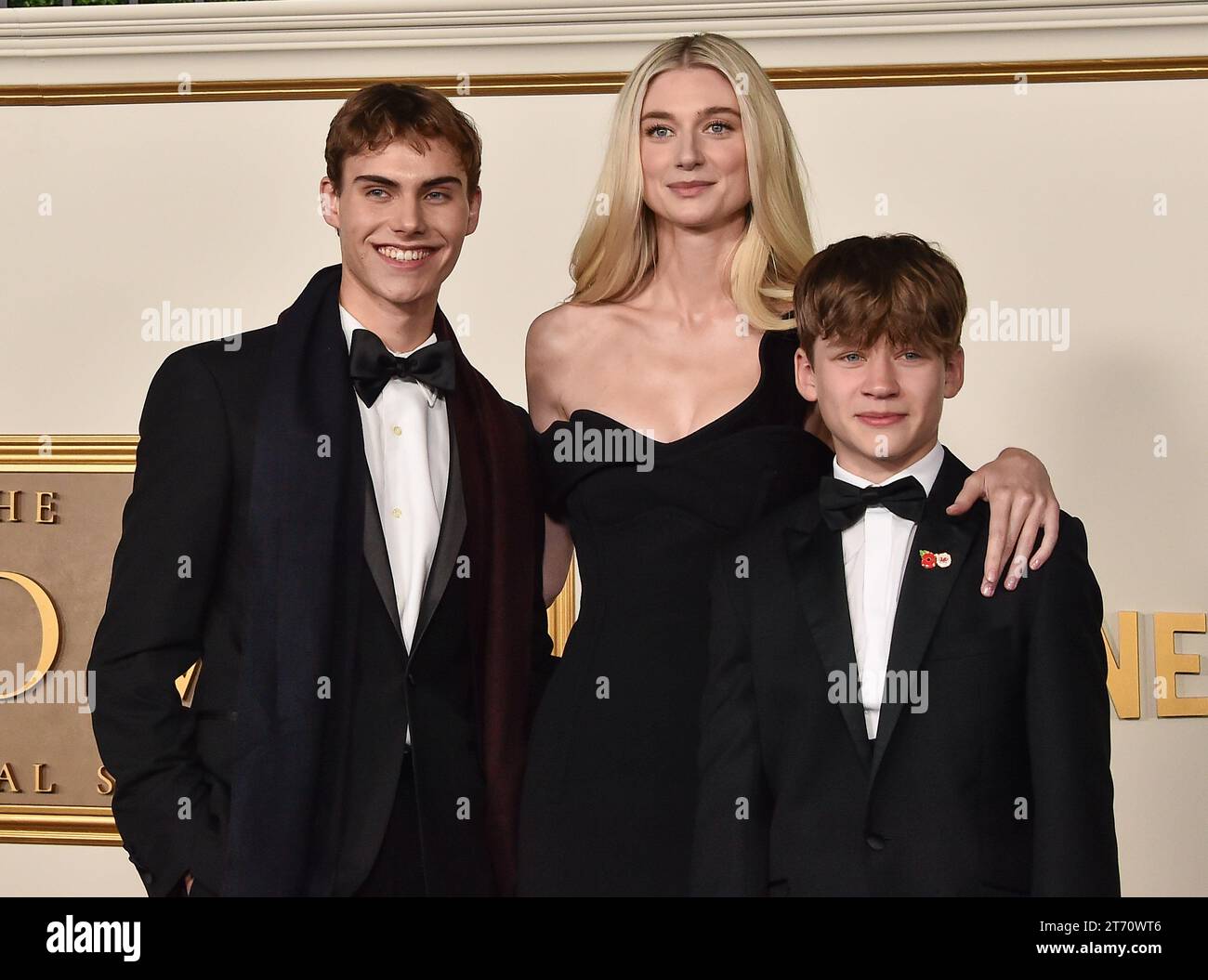 Westwood, USA. 12th Nov, 2023. Rufus Kampa, Elizabeth Debicki and Fflyn ...