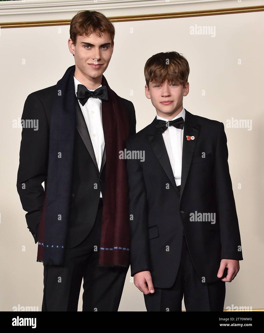 Westwood, USA. 12th Nov, 2023. Rufus Kampa and Fflyn Edwards arriving ...