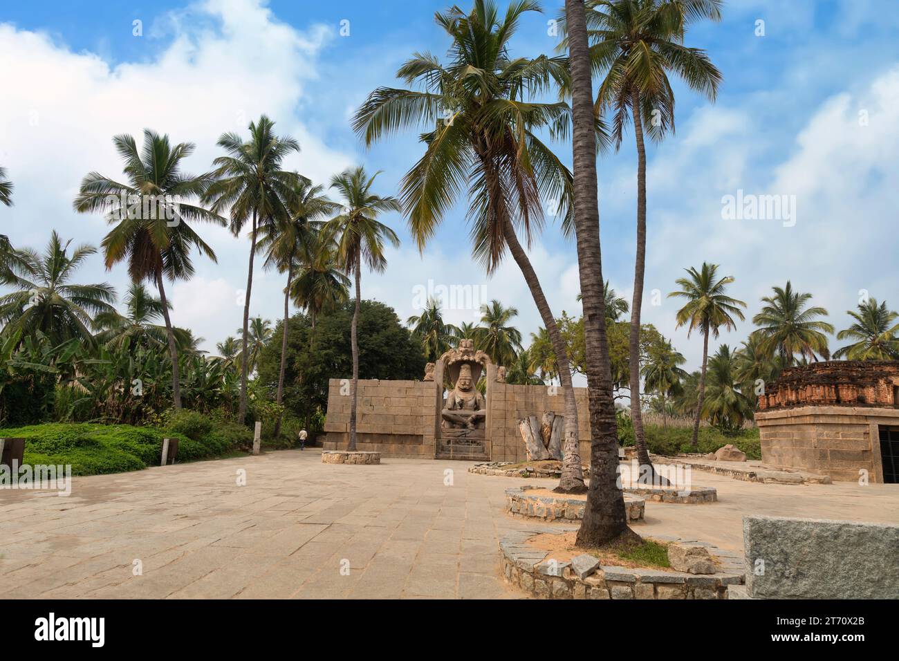 Medieval Lakshmi Narasimha stone temple built in the year 1528 at Hampi ...