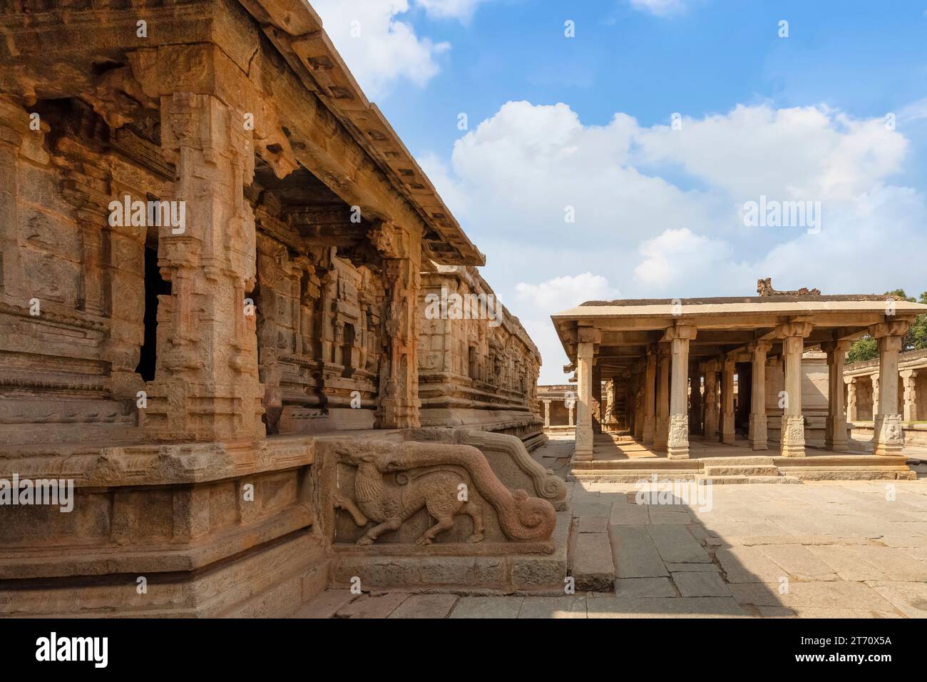 Ancient stone architecture of Krishna temple at Hampi Karnataka, India ...