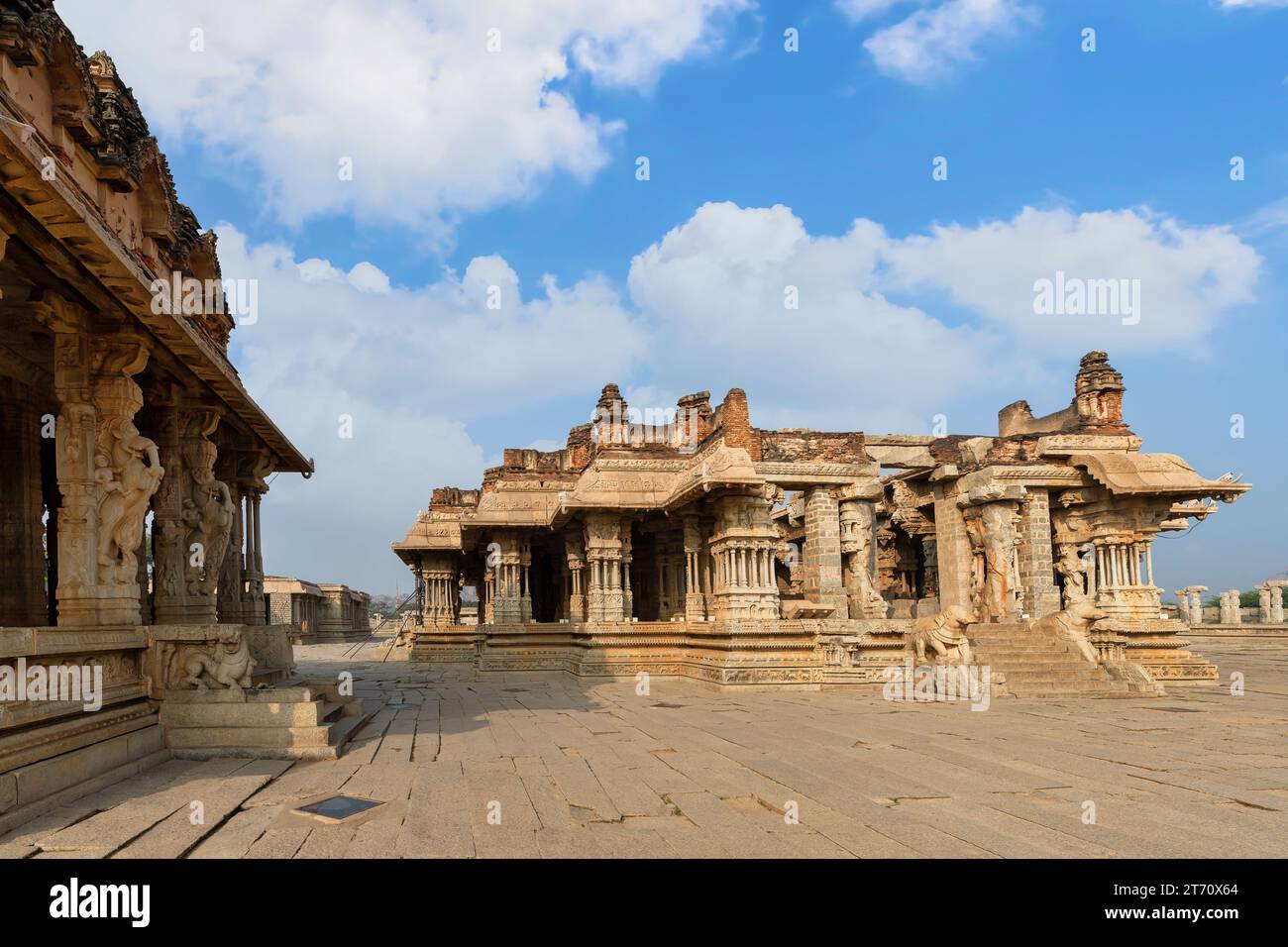 Ancient stone architecture ruins inside Vijaya Vittala temple complex ...