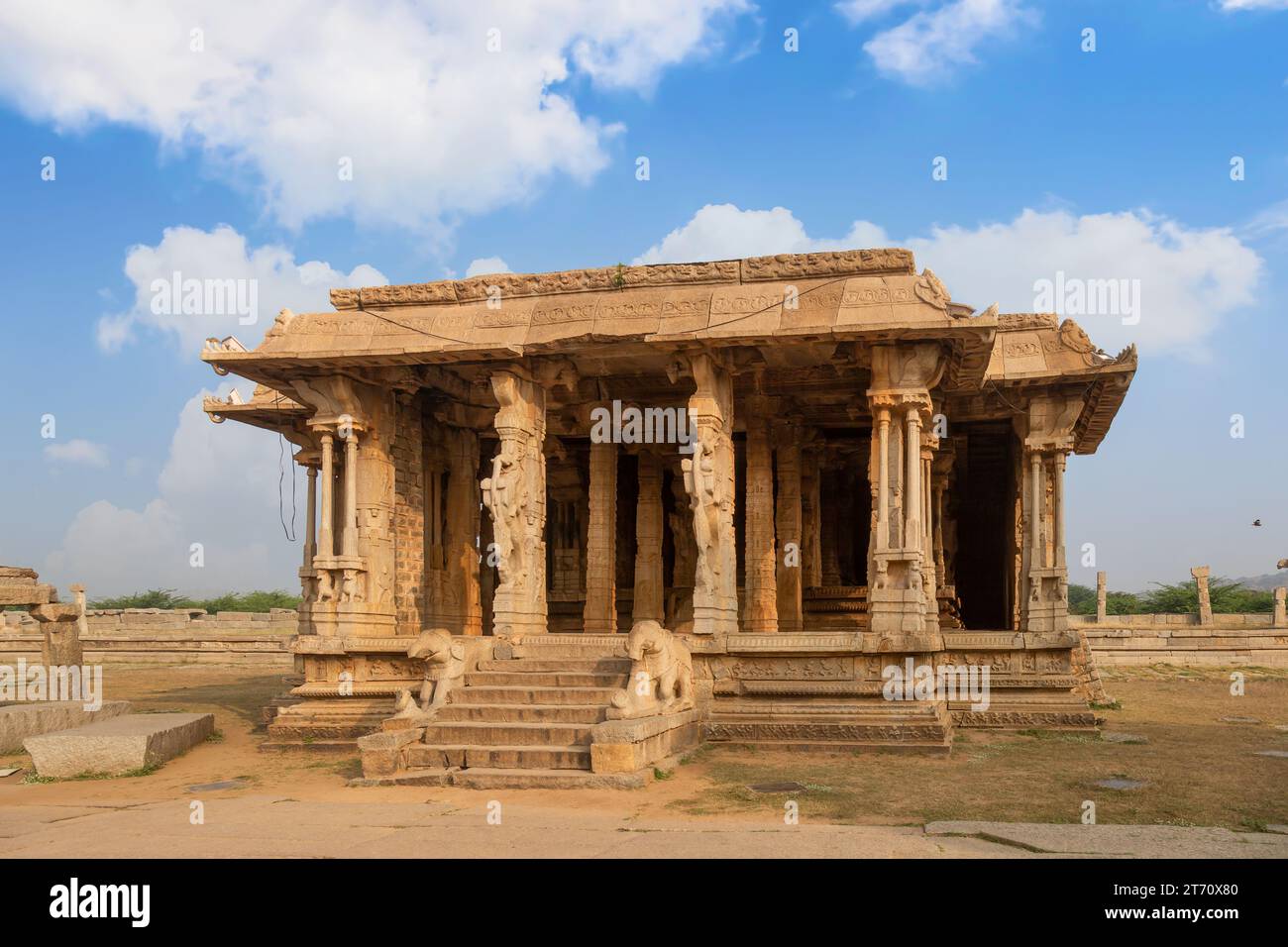 Ancient stone architecture ruins inside Vijaya Vittala temple complex ...
