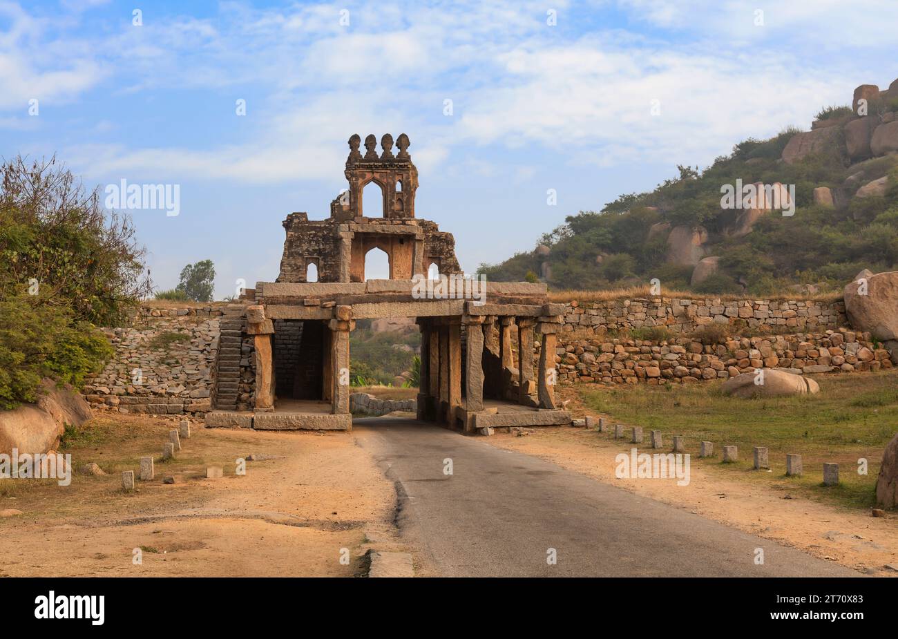 Ancient stone gateway ruins at Hampi Karnataka, India Stock Photo - Alamy