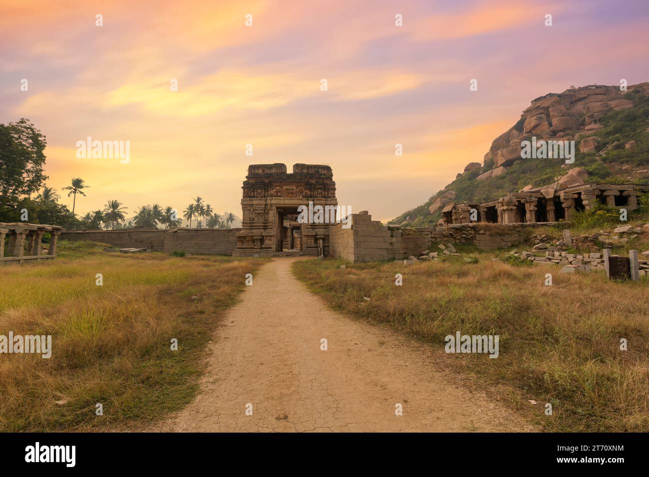 Achyuta Raya temple medieval architecture ruins at Hampi Karnataka ...