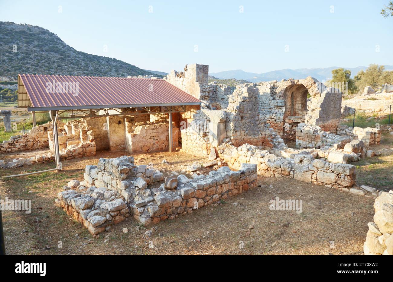 The ancient Lycian ruins of Andriake, located in Demre, Turkey Stock ...