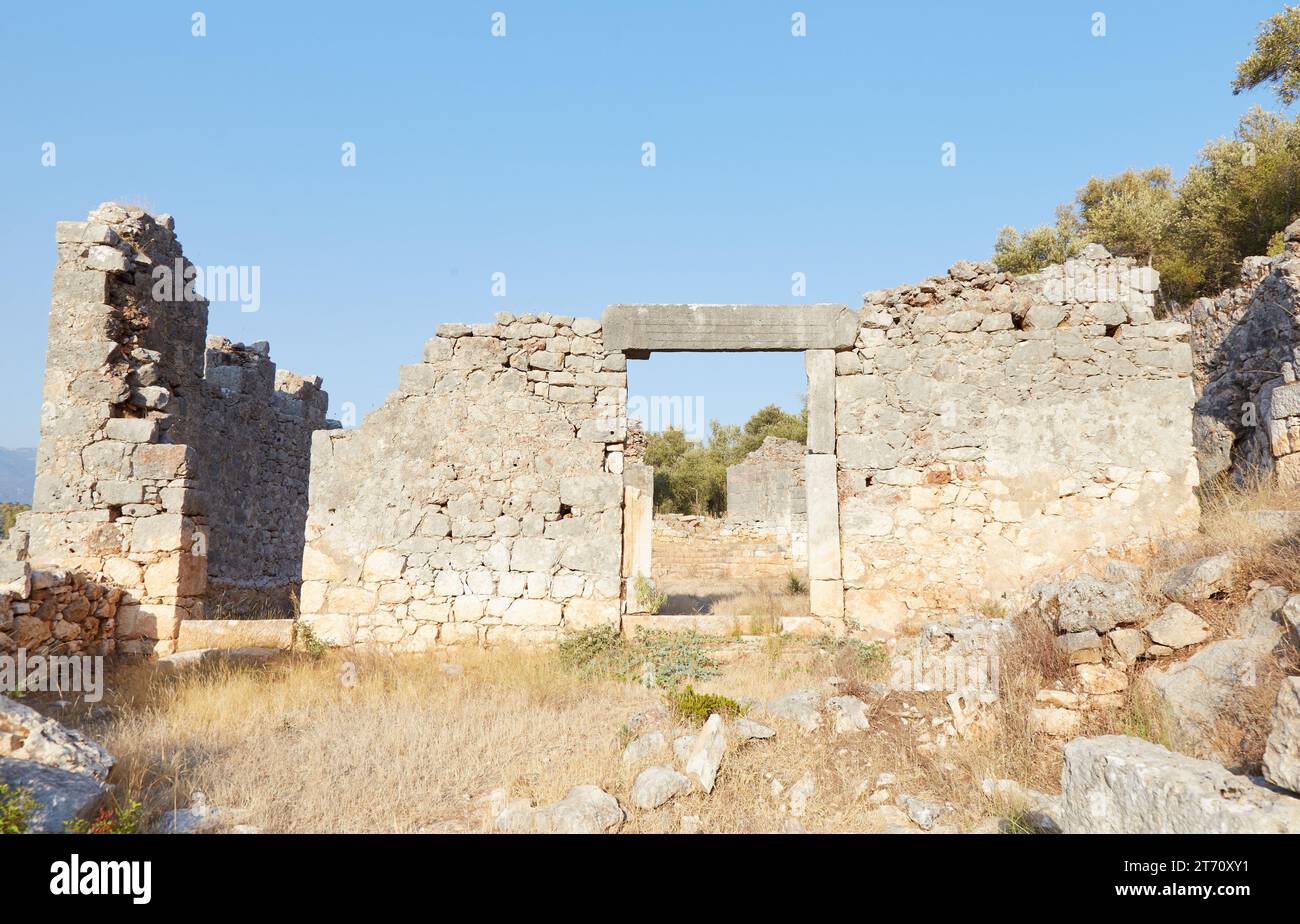 The ancient Lycian ruins of Andriake, located in Demre, Turkey Stock ...