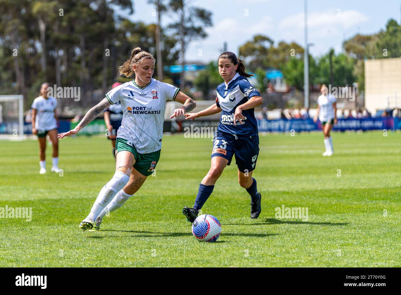 Bundoora, Australia. 12 November, 2023. Left to Right: Newcastle Jets ...