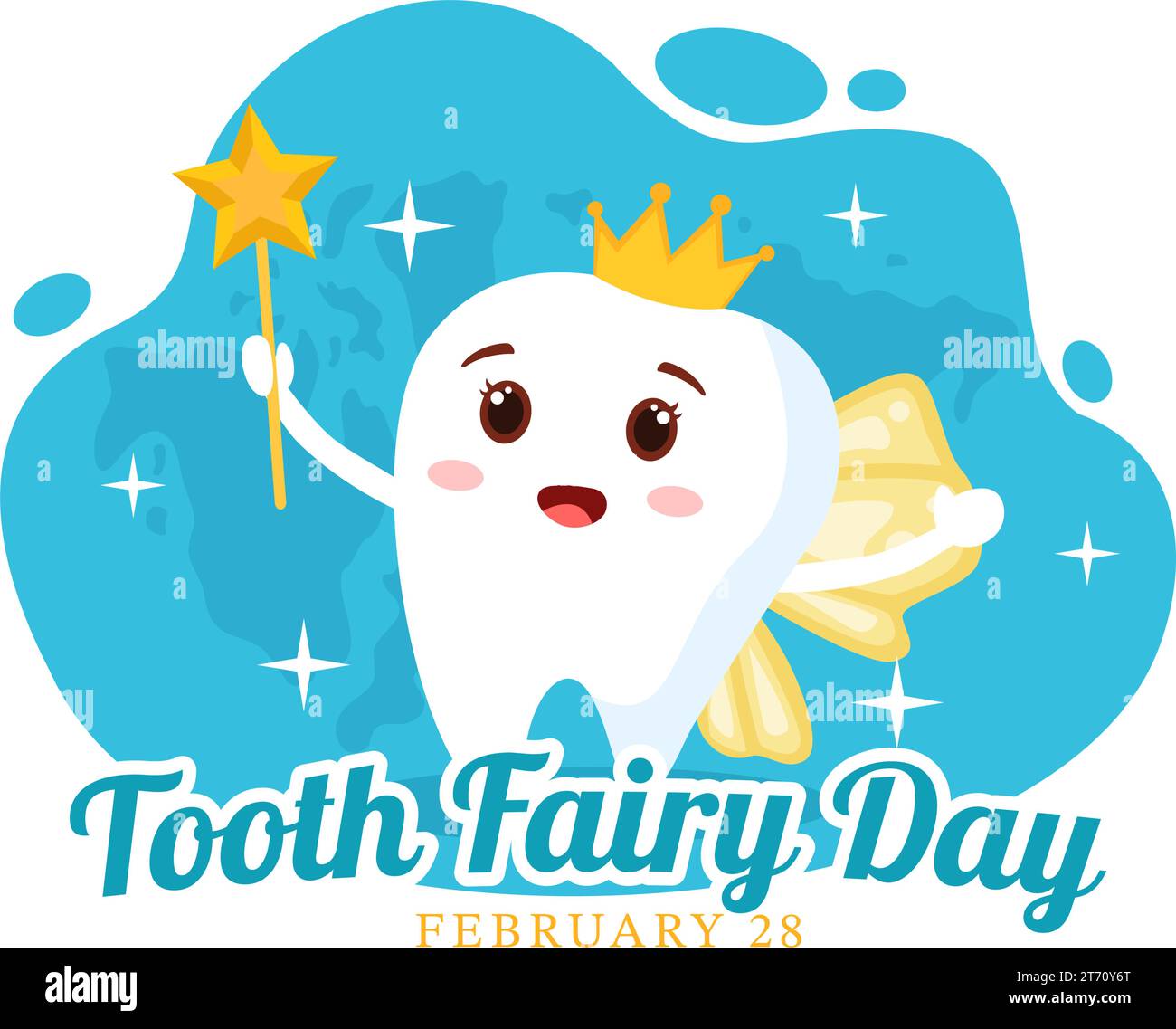 National Tooth Fairy Day Vector Illustration with Little Girl to Help ...