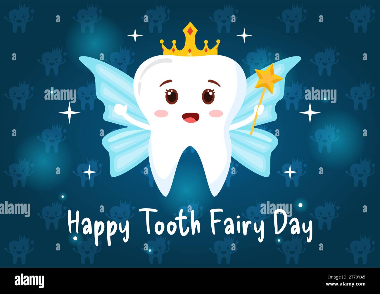 National Tooth Fairy Day Vector Illustration with Little Girl to Help ...
