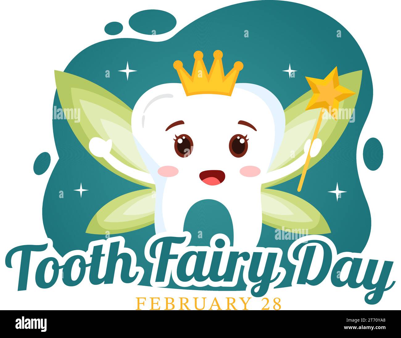National Tooth Fairy Day Vector Illustration with Little Girl to Help ...