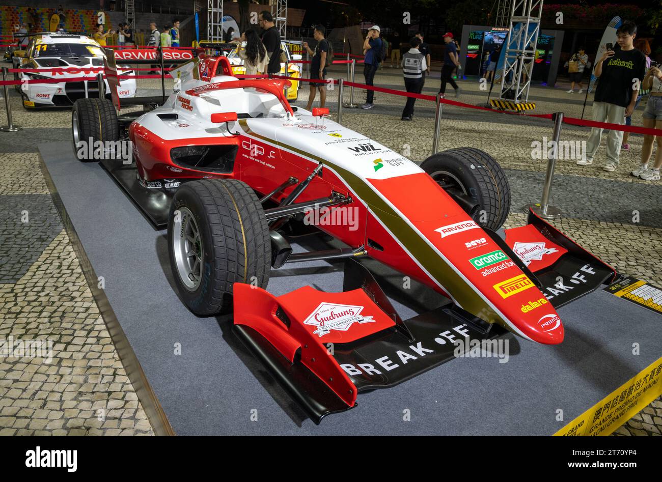 Race cars on display at the Macau Grand Prix 2023, Macau, China Stock ...