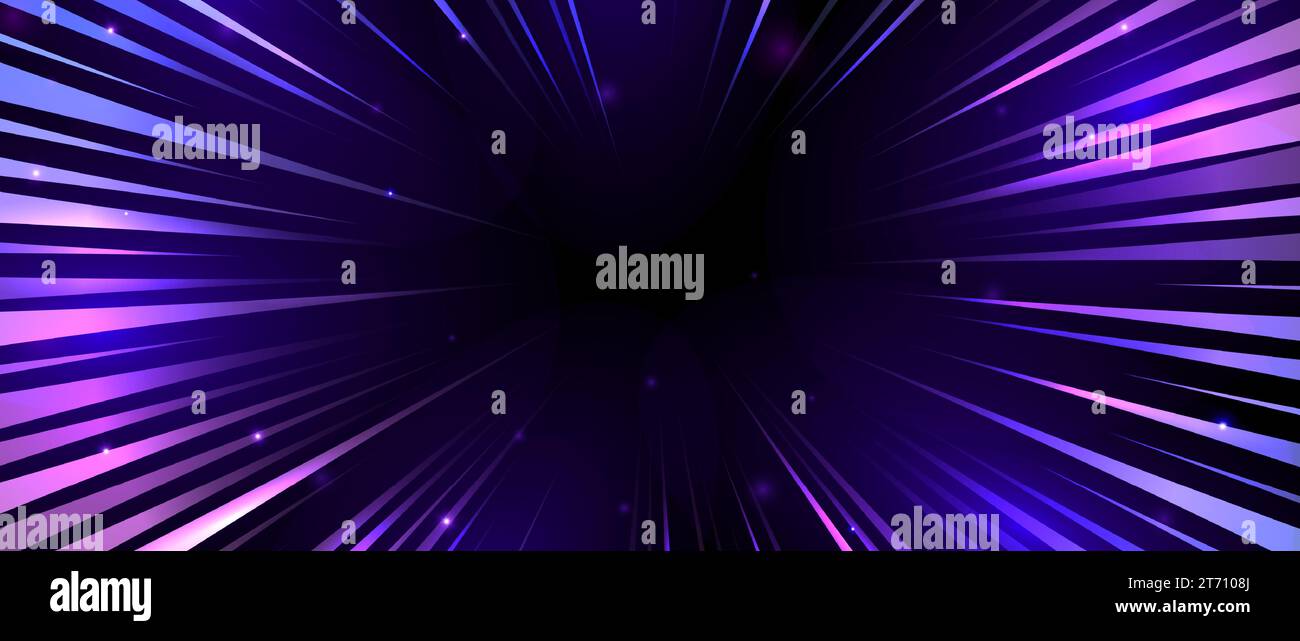 Radial neon light trails. Blue and purple glowing rays wallpaper. Manga ...