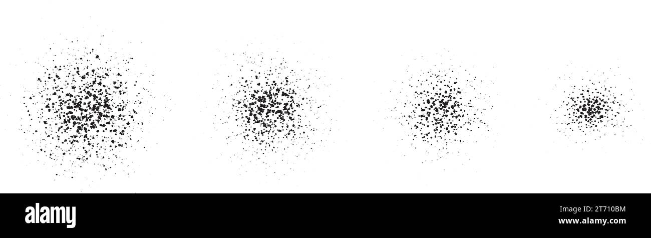 Stippled radial brush stroke set. Grain gradient collection. Grunge ...