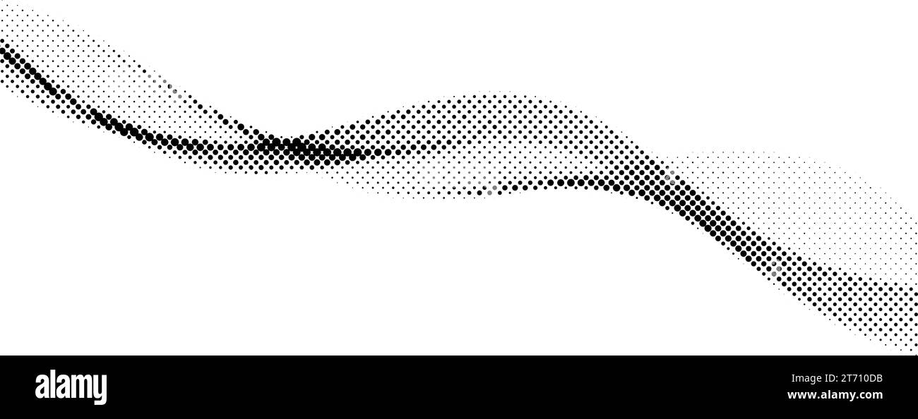 Halftone wave background. Dotted flowing shape wallpaper. Abstract wavy ...
