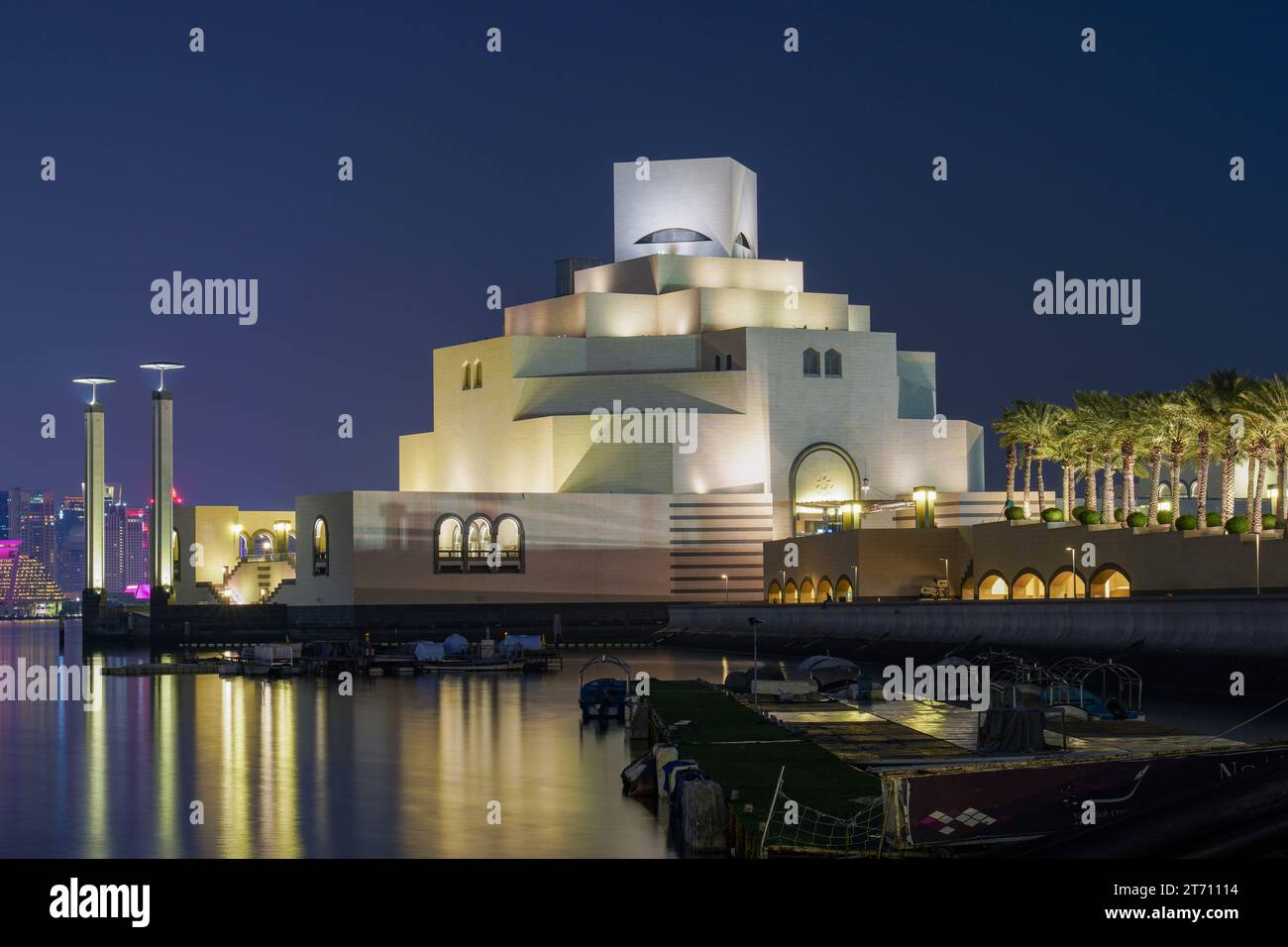 The Museum of Islamic Art (MIA) in Doha, Qatar, is built on an island ...