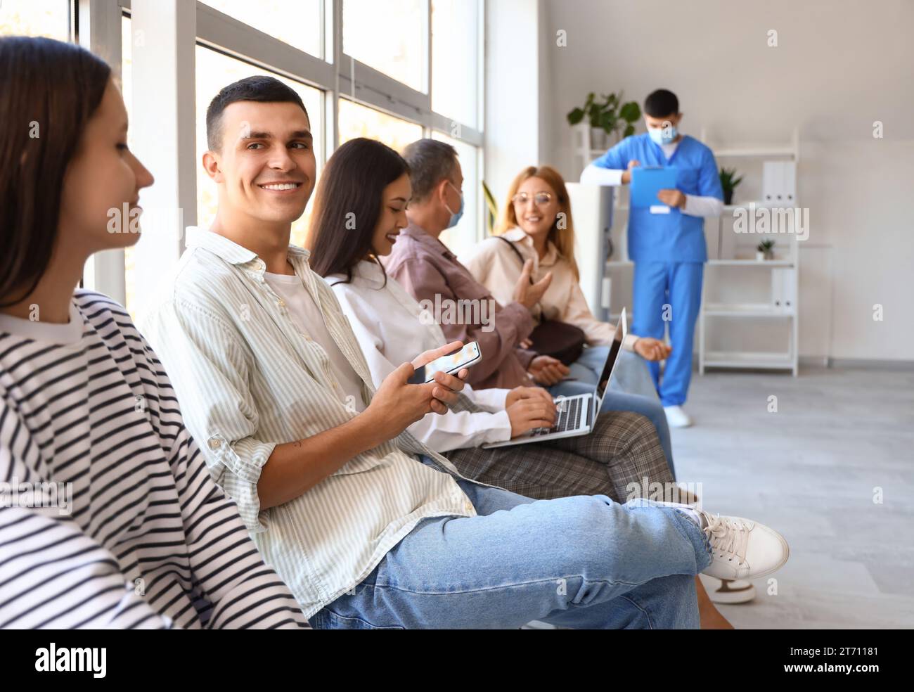 Patients waiting for their turn at hospital Stock Photo - Alamy