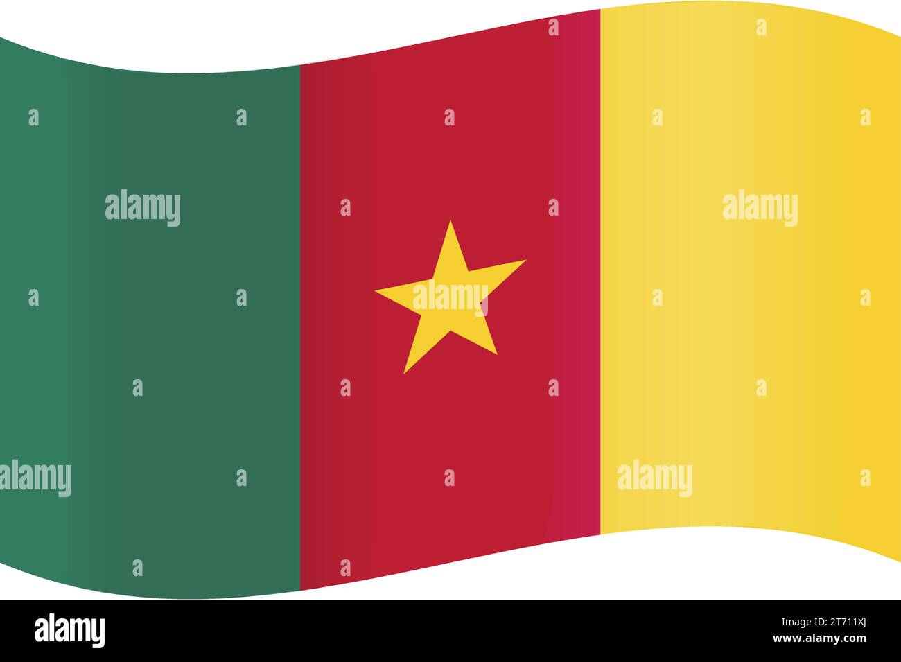 Cameroonian national flag in vector illustration Stock Vector Image ...