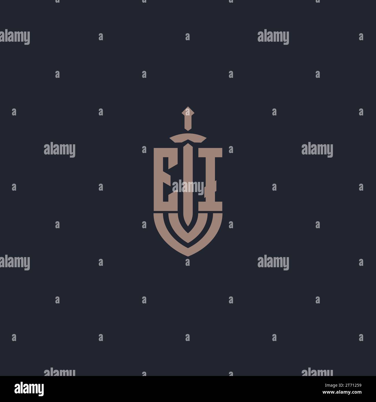 EI logo monogram with sword and shield style design template vector Stock Vector Image & Art - Alamy