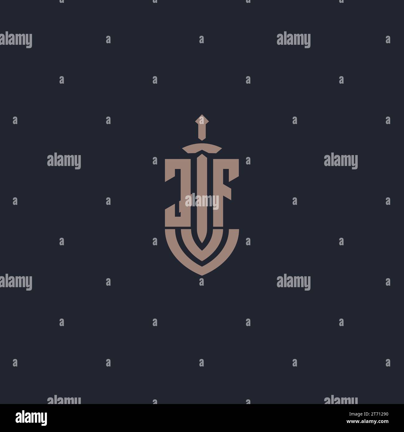 Jf Logo Monogram With Sword And Shield Style Design Template Vector Stock Vector Image And Art Alamy