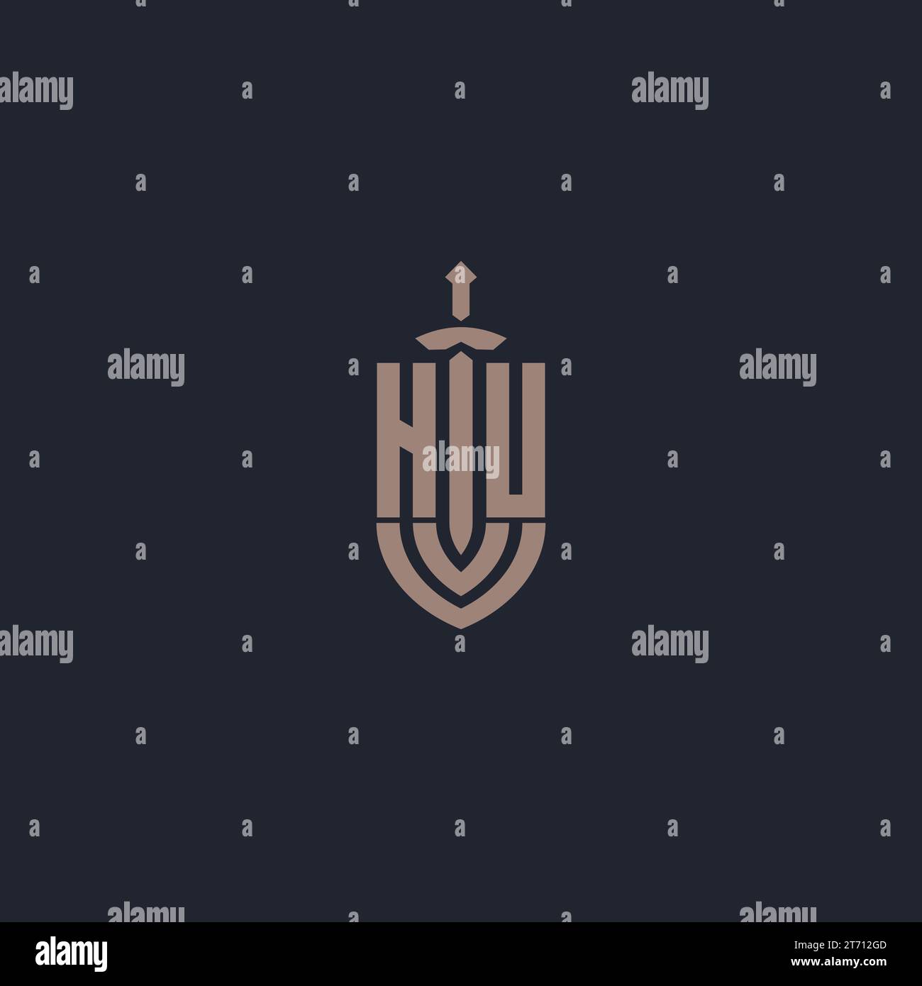 HU logo monogram with sword and shield style design template vector Stock Vector Image & Art - Alamy