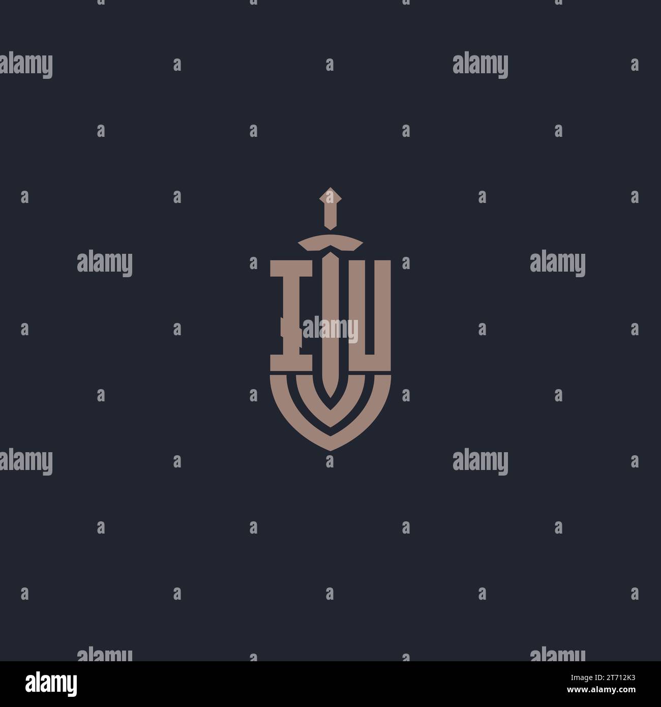 IU logo monogram with sword and shield style design template vector Stock Vector Image & Art - Alamy