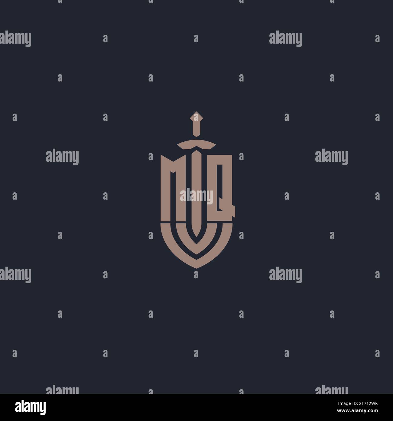 MQ logo monogram with sword and shield style design template vector Stock Vector Image & Art - Alamy