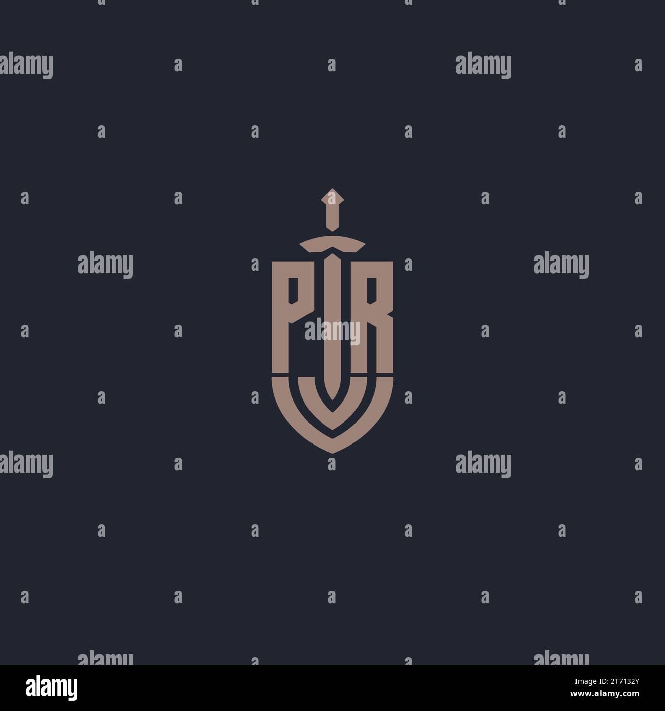 PR logo monogram with sword and shield style design template vector Stock Vector Image & Art - Alamy