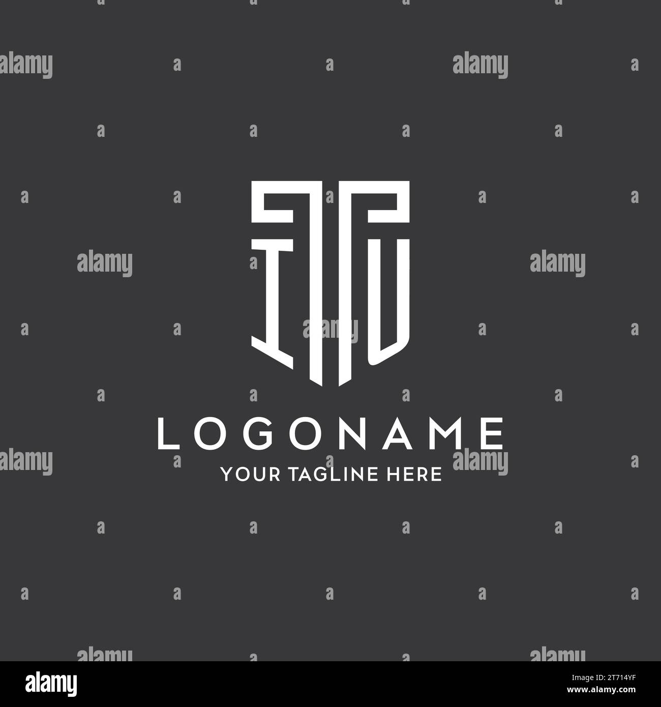 IU monogram initial name with shield shape icon design vector graphic Stock Vector Image & Art ...