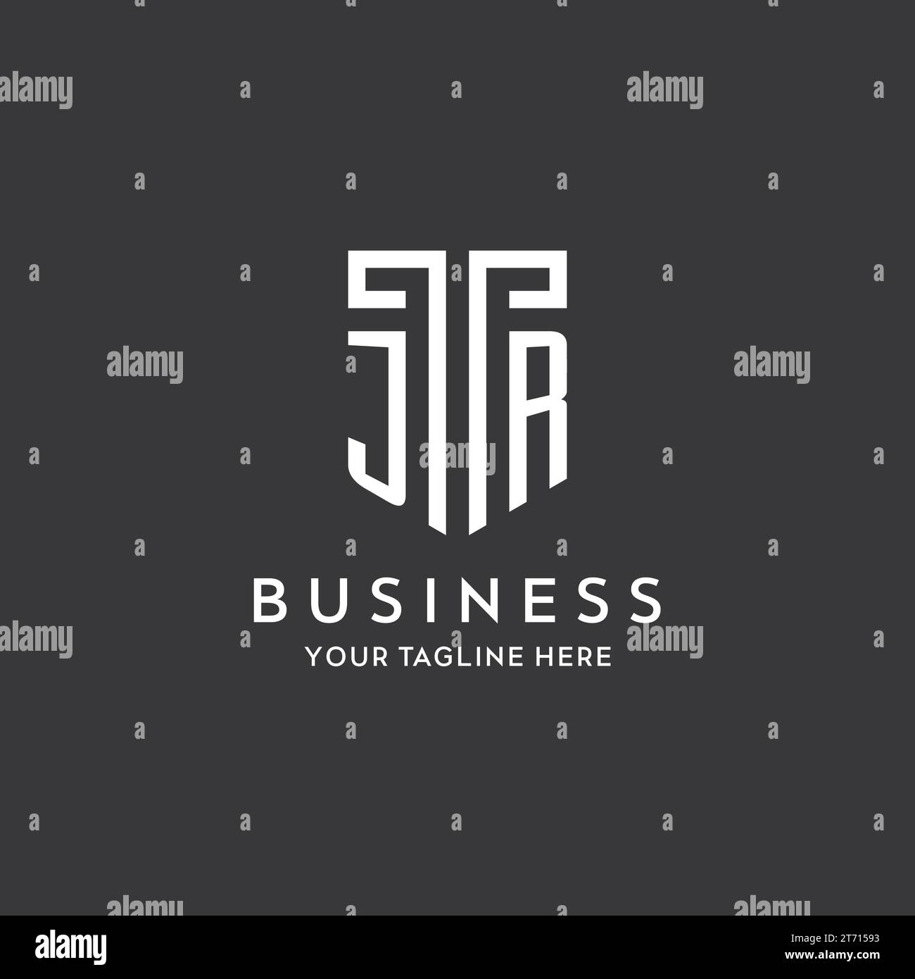 JR monogram initial name with shield shape icon design vector graphic ...