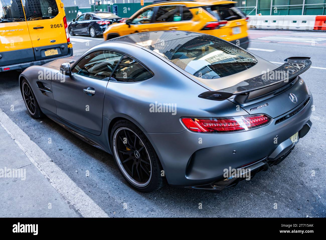 New York City, USA - August 09, 2023: Mercedes Benz AMG GT 2018 ...