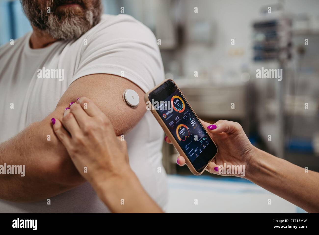 Glucose monitor obese patient hi-res stock photography and images - Alamy