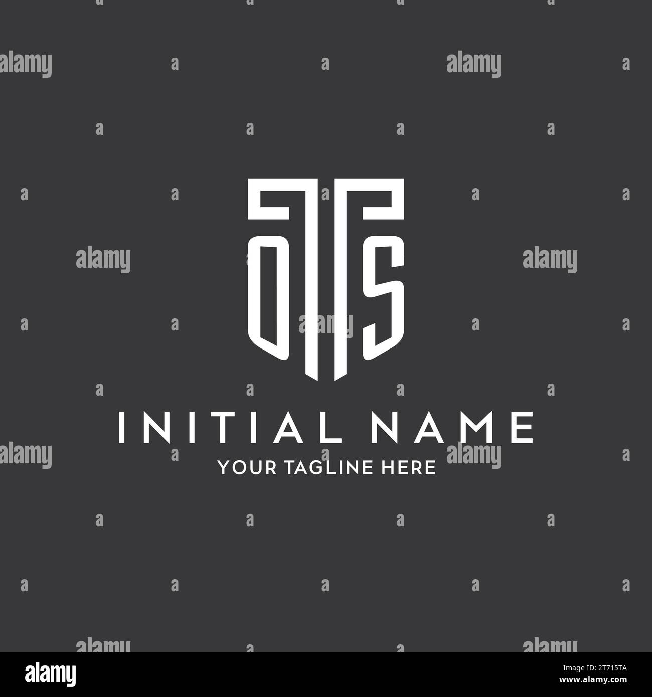 OS monogram initial name with shield shape icon design vector graphic ...