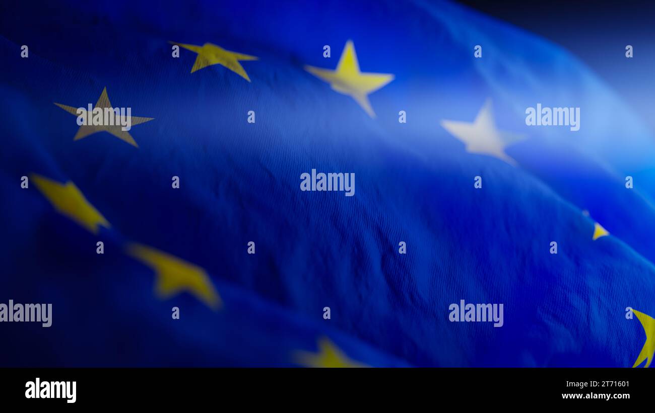 European Union Waving National Flag,3d rendering Stock Photo - Alamy