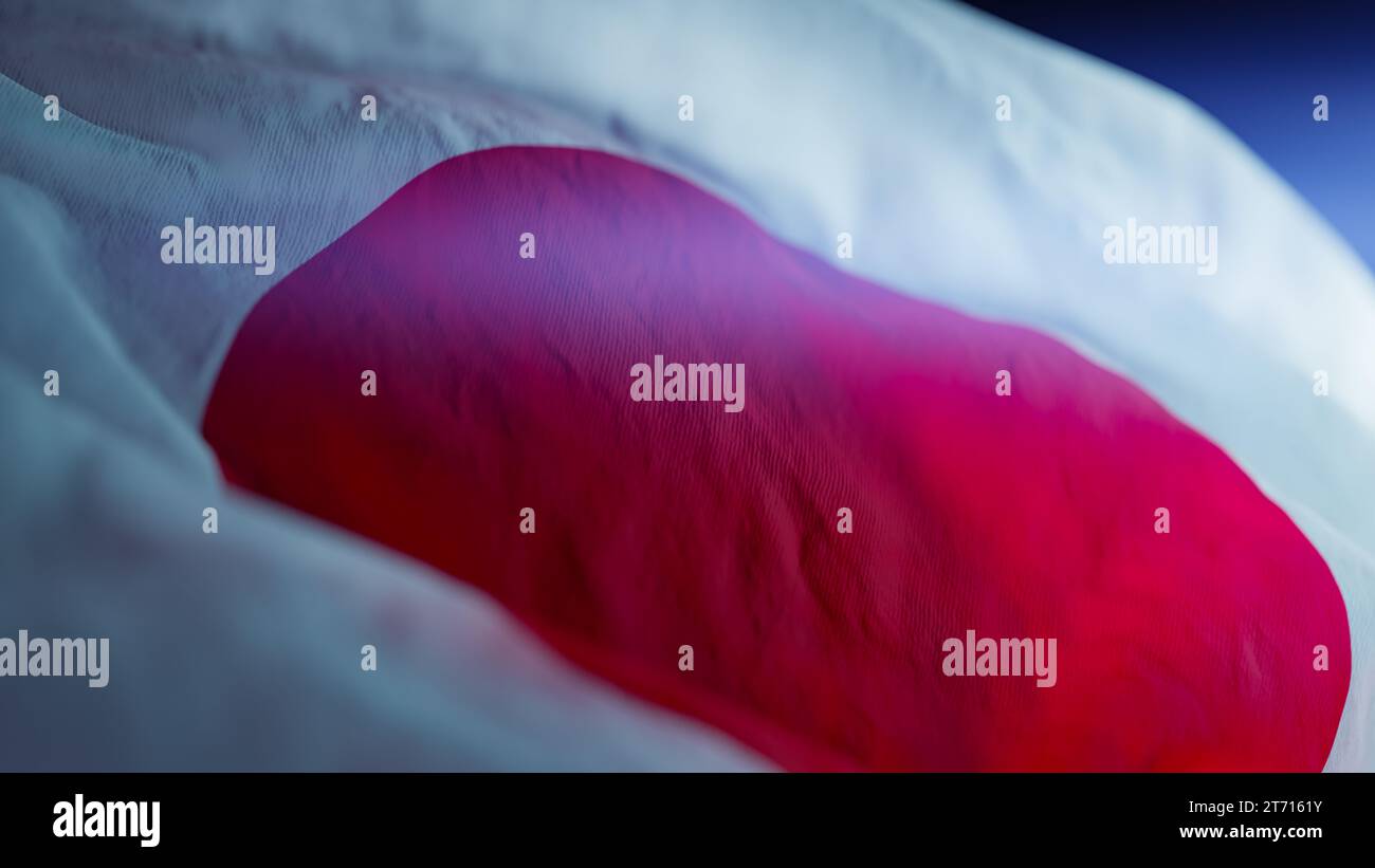 Japan Waving National Flag,3d rendering Stock Photo - Alamy
