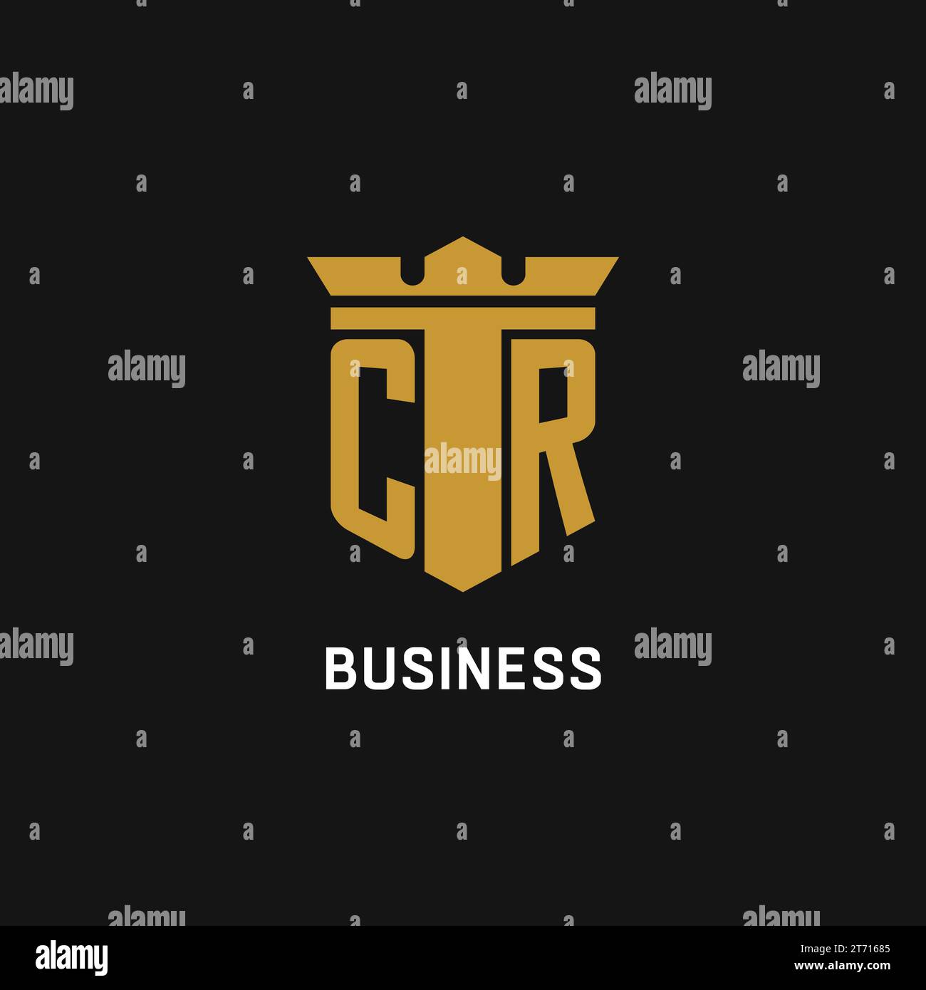 CR initial logo with shield and crown style design ideas Stock Vector ...