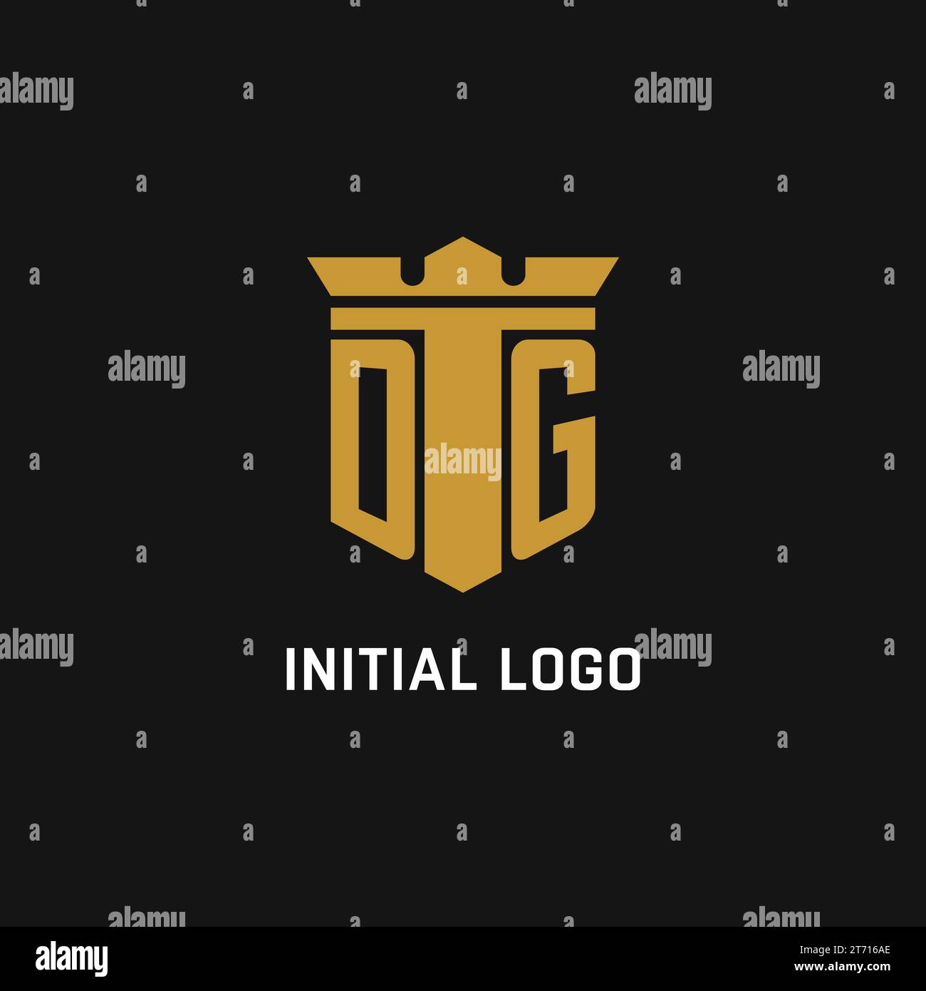 DG initial logo with shield and crown style design ideas Stock Vector ...