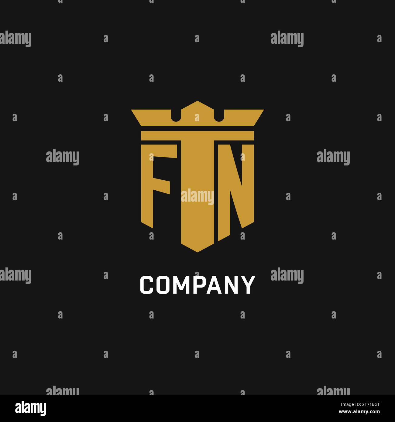 FN initial logo with shield and crown style design ideas Stock Vector ...