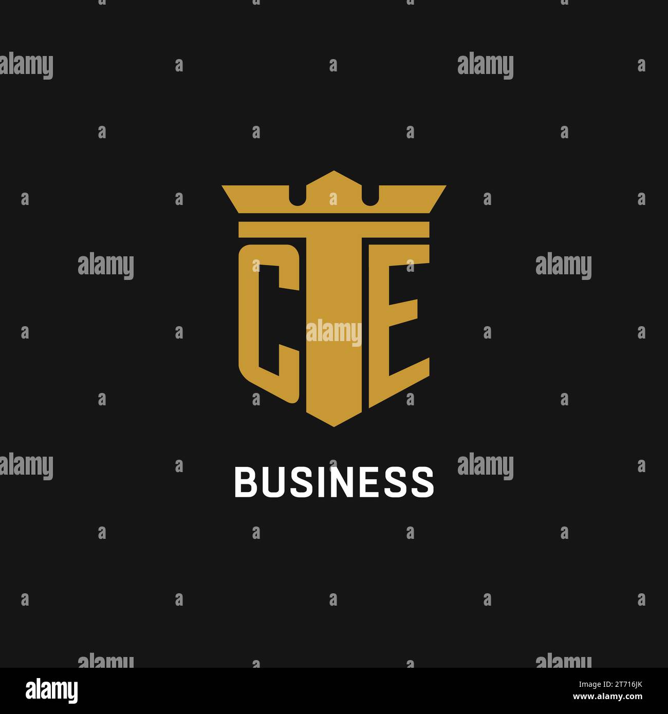 CE initial logo with shield and crown style design ideas Stock Vector ...