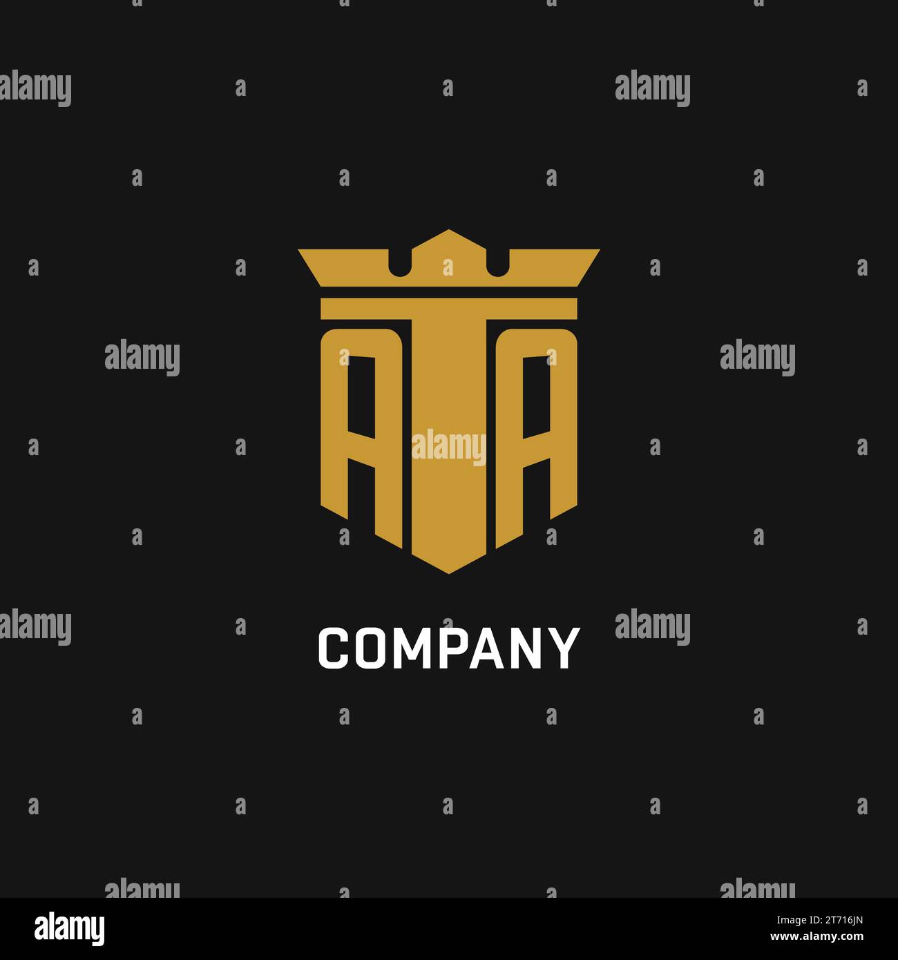 AA initial logo with shield and crown style design ideas Stock Vector ...