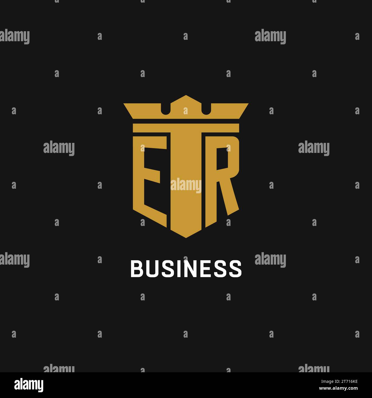 ER initial logo with shield and crown style design ideas Stock Vector ...