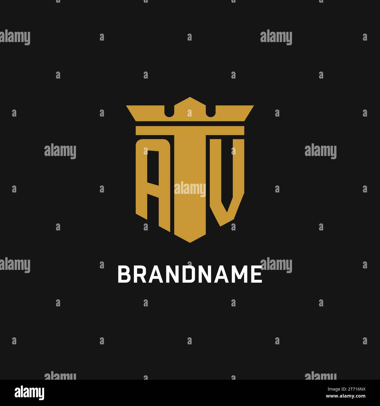 AV initial logo with shield and crown style design ideas Stock Vector Image & Art - Alamy
